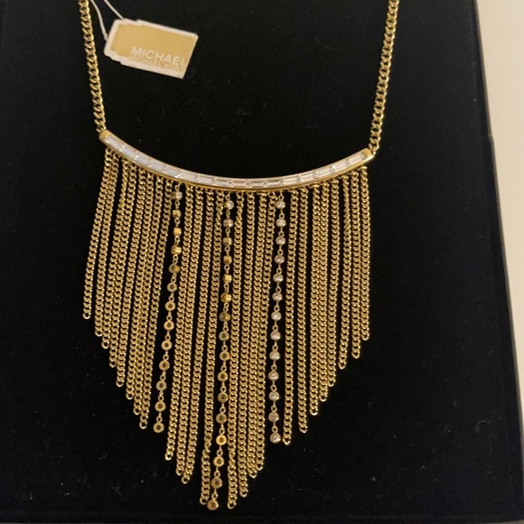 Jewelry | Mk Chain Bib In Gold | Poshmark